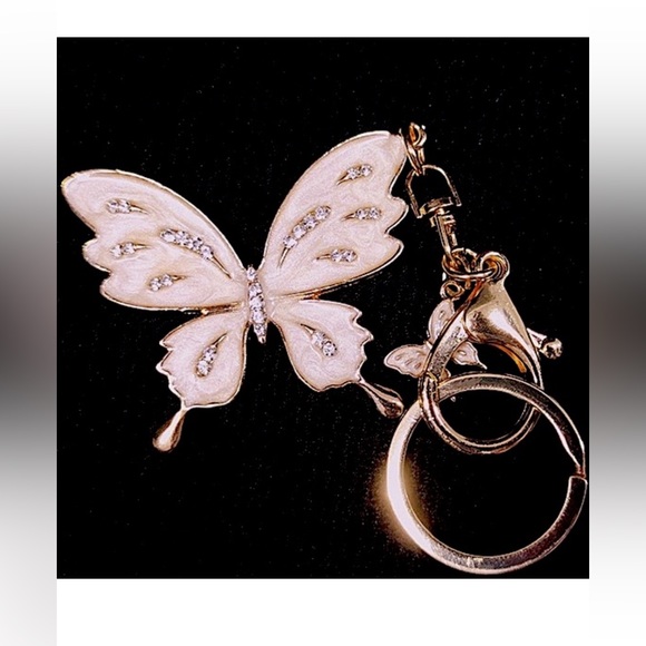 Bags | Pink Butterfly Bag Charm Keychain Nwt | Poshmark
